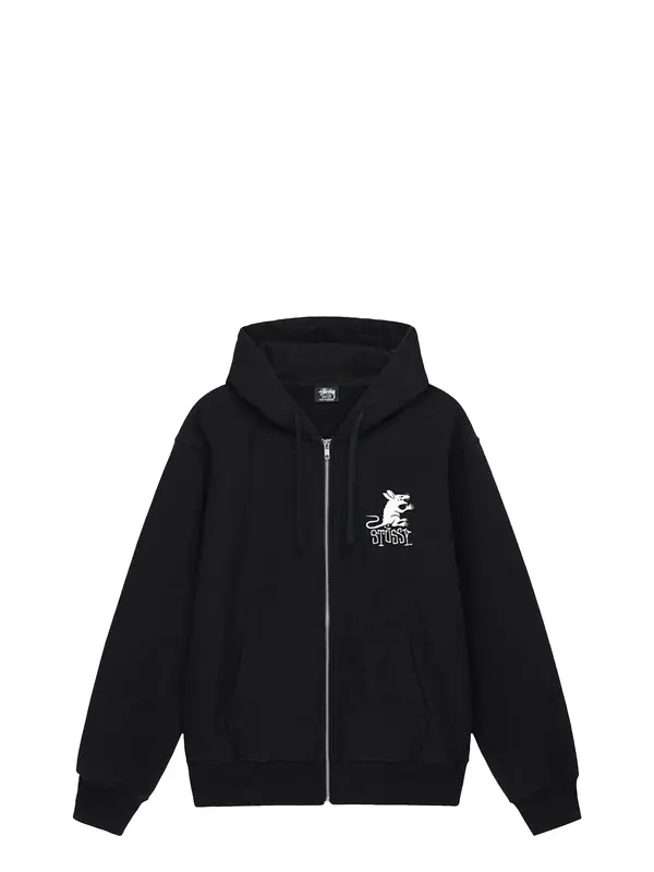 StÜssy Rat Zip Hoodie - Black