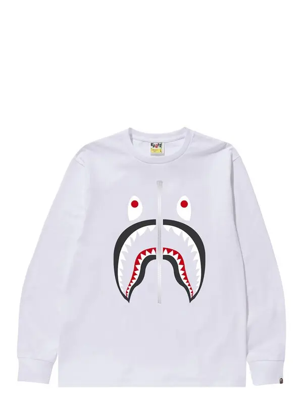 A BATHING APE Shark Long-sleeve Tee - White