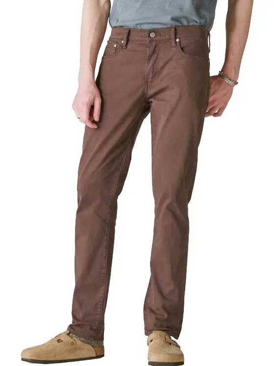 Lucky Brand 412 Athletic Slim Fit Sateen Five Pocket Pants - Ebony