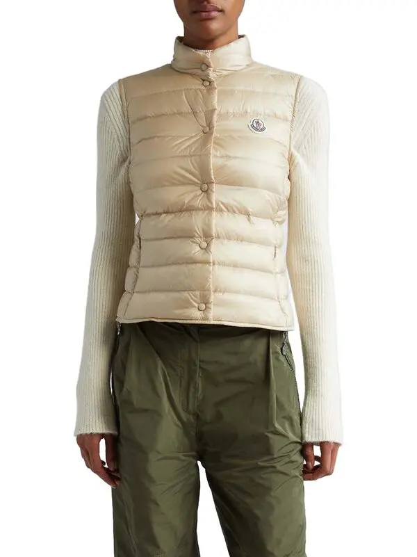 Moncler Liane Quilted Down Puffer Vest - Cream