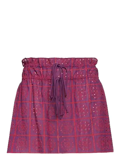 GANNI Mini Flared Organic Cotton Skirt - Purple