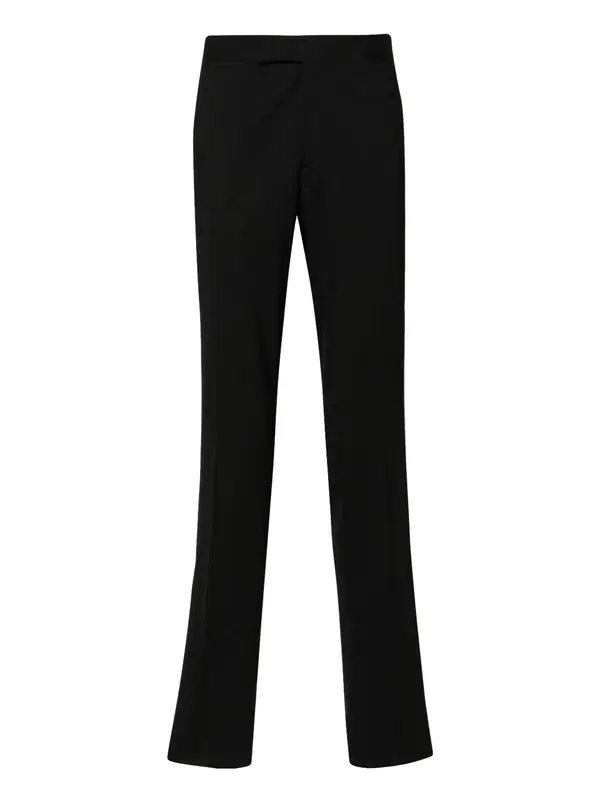 LARDINI Twill Tapered-leg Trousers - Black