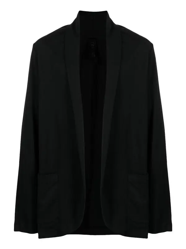 Transit Narrow Notch-lapel Cotton Blazer - Black
