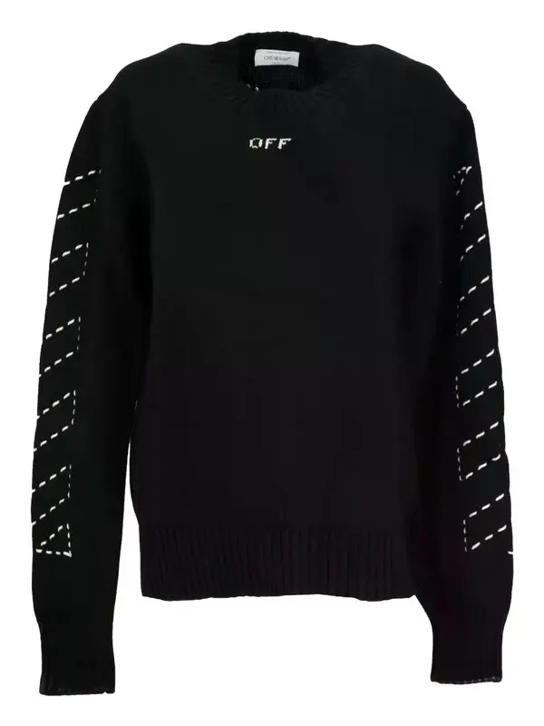 Off-White Stitch Wool Sweater - Black