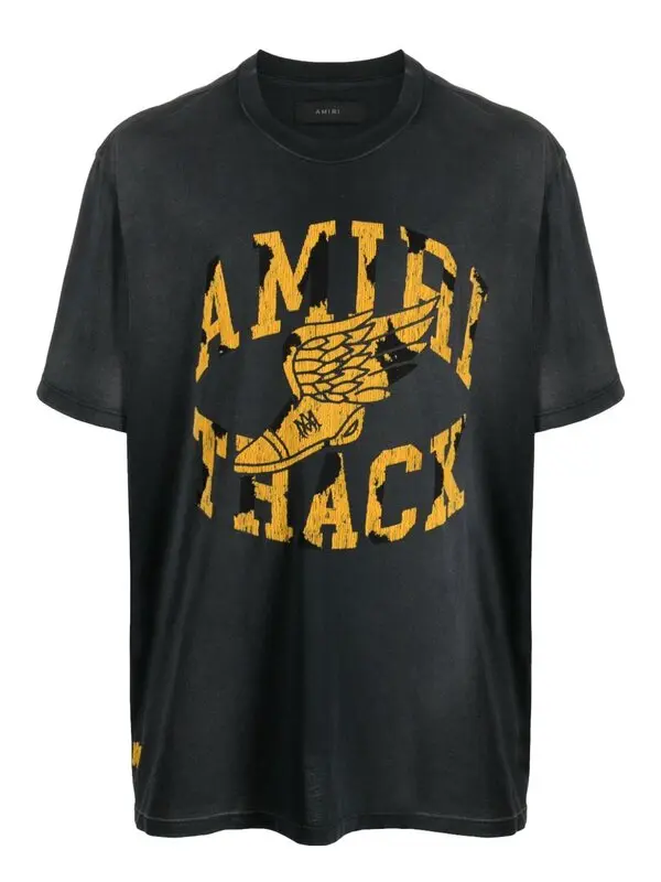 Amiri Track Short-sleeve T-shirt - Grey
