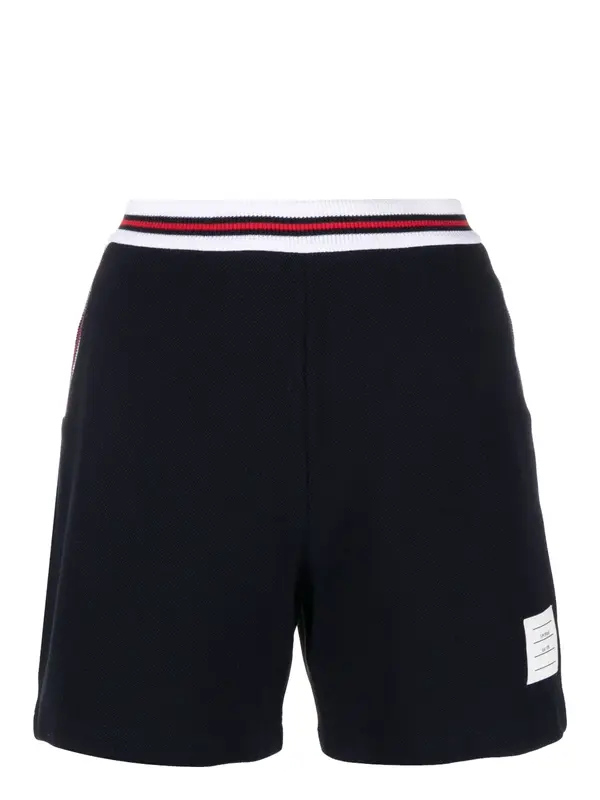 Thom Browne Logo-patch Shorts - Blue