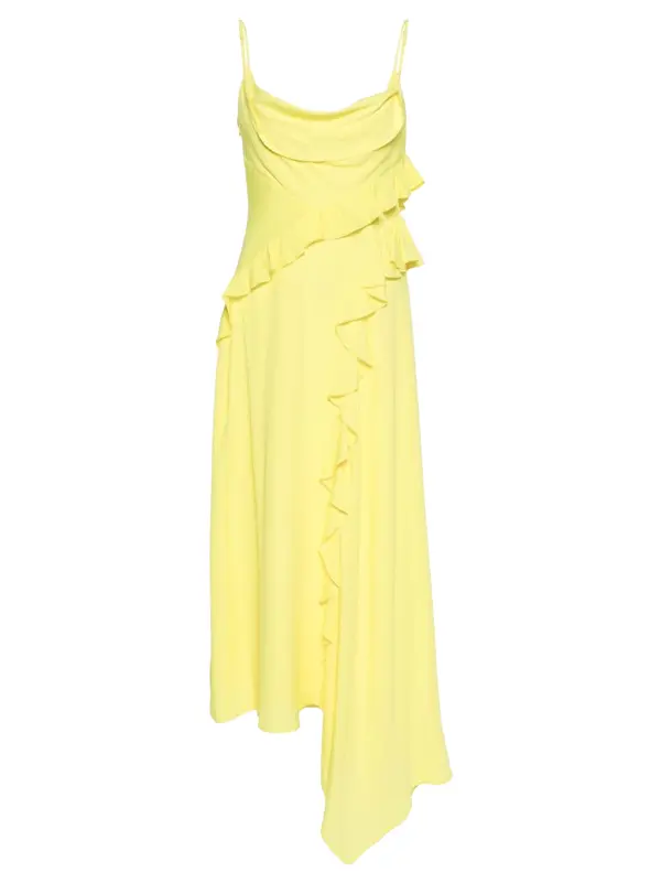 MSGM Asymmetric Ruffled Dress - Yellow
