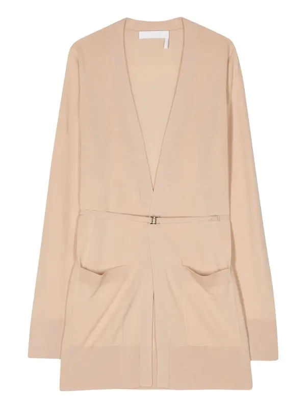 Chloé Belted Wool Cardigan - Neutrals