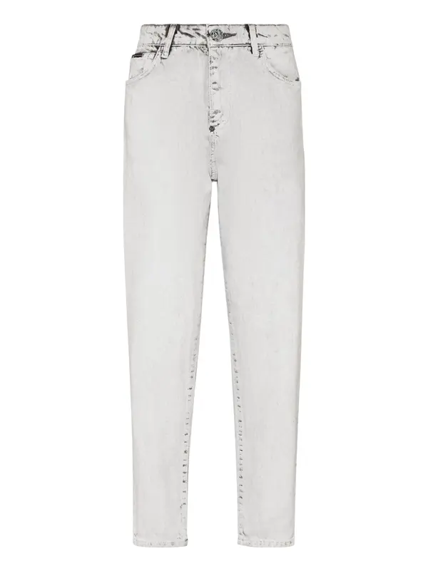 Philipp Plein Mom Fit Tapered Jeans - Grey