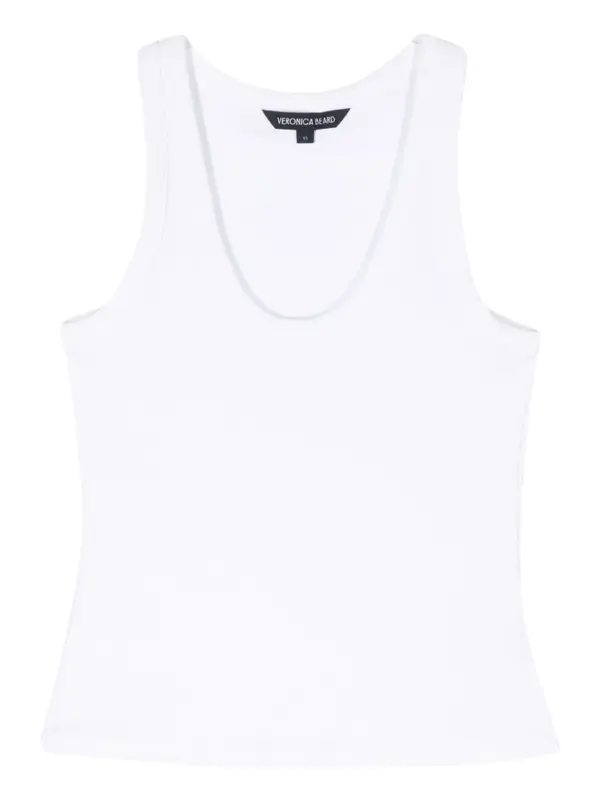 Veronica Beard Fine-ribbed Knitted Tank Top - White
