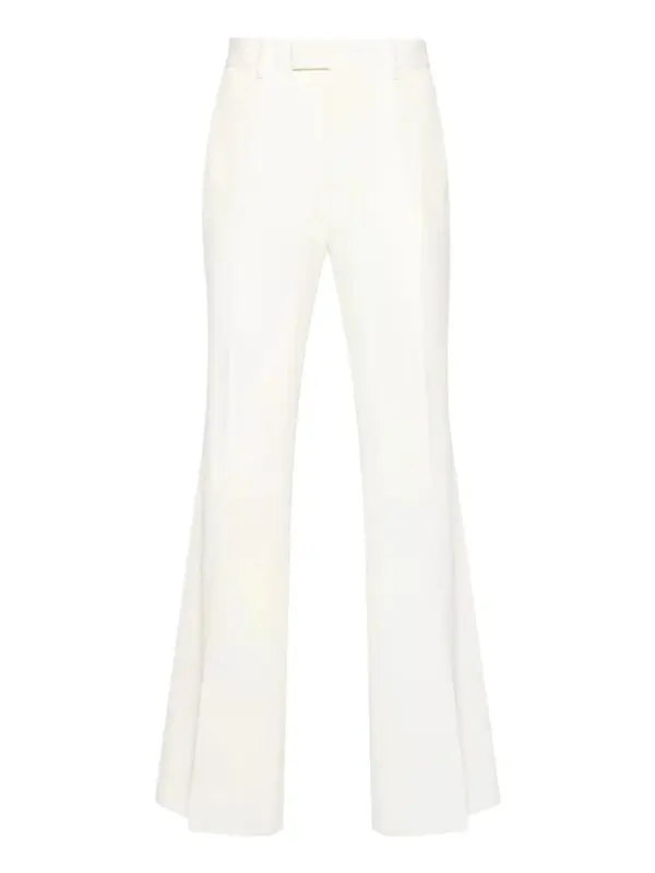 Off-White Flared Wool Trousers - White