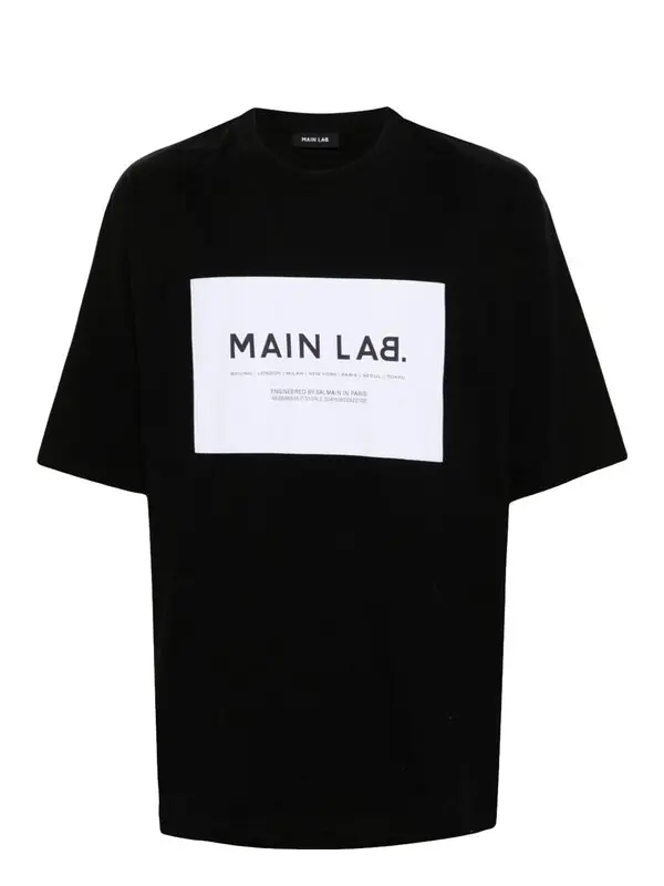 Balmain Slogan-patch Cotton T-shirt - Black
