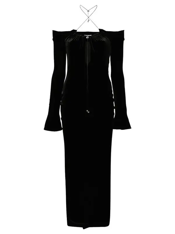 16Arlington Salm Velvet Midi Dress - Black