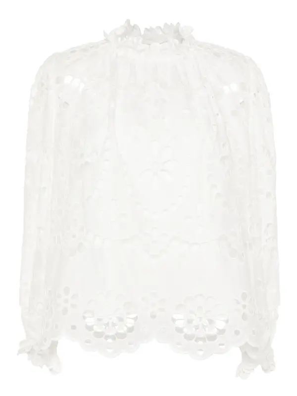 Zimmermann Lexi Broderie-anglaise Blouse - White