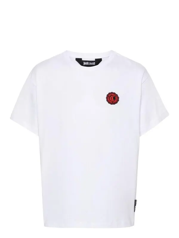 Just Cavalli Logo-patch Cotton T-shirt - White