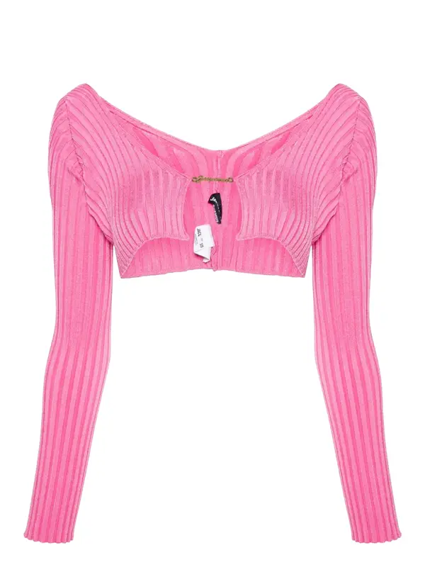 Jacquemus La Maille Ribbed Shrug Cardigan - Pink