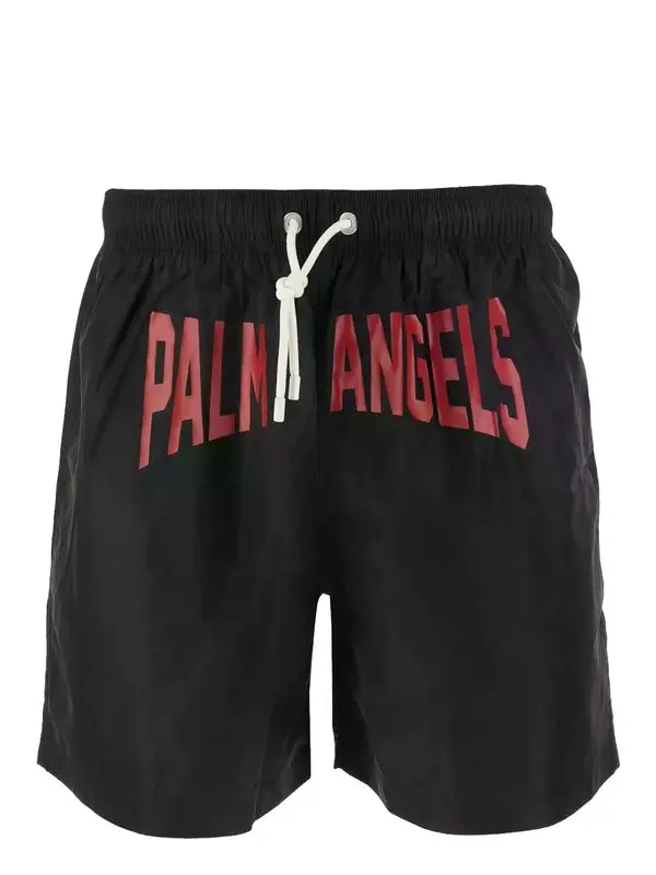 Palm Angels City Logo-print Swim Shorts - Black