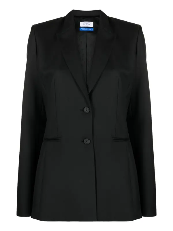 Off-White Peak-lapels Single-breasted Blazer - Black