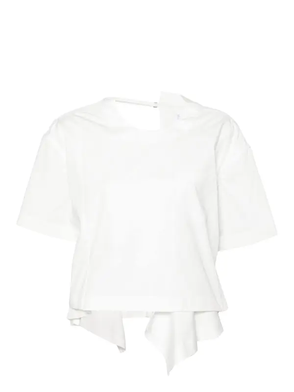 Sacai Asymmetric Poplin T-shirt - White