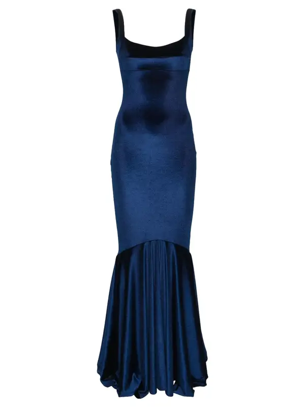 ATU BODY COUTURE Sleeveless Velvet Gown - Blue