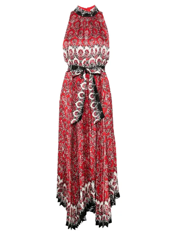 Alice + Olivia Mertie Satin Maxi Dress - Red