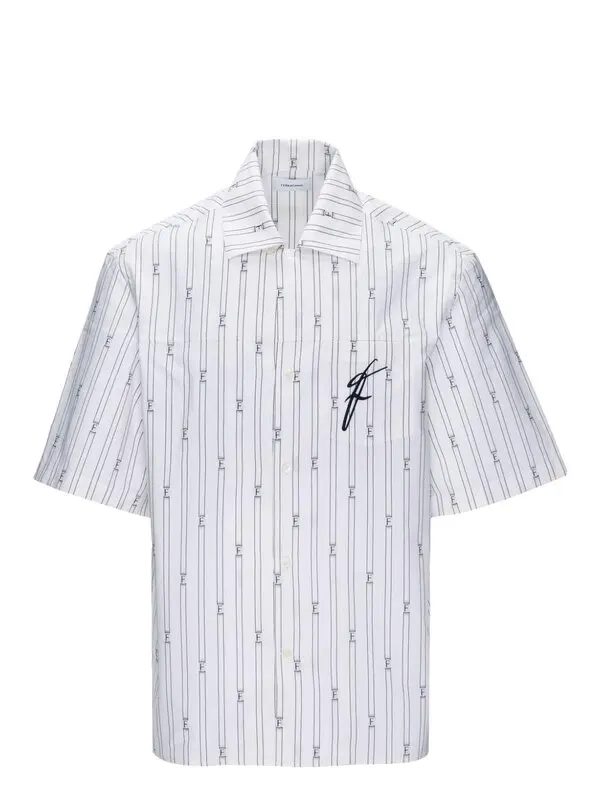 FERRAGAMO Logo-print Short-sleeve Shirt - White