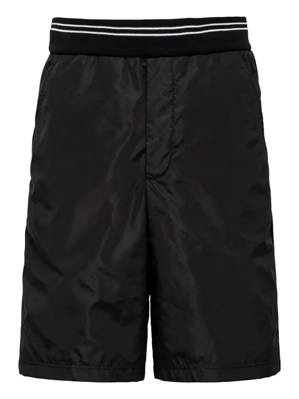 Prada Triangle-logo Piqué Bermuda Shorts - Black