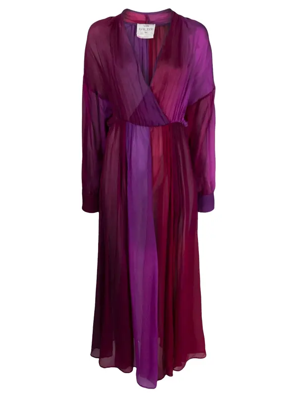 FORTE_FORTE Gradient-effect Silk Dress - Purple