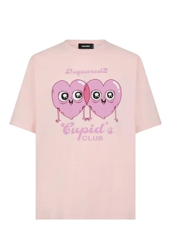 Dsquared2 Cupid's Club Cotton T-shirt - Pink