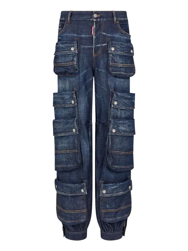 Dsquared2 Tapered Cargo-pocket Jeans - Blue