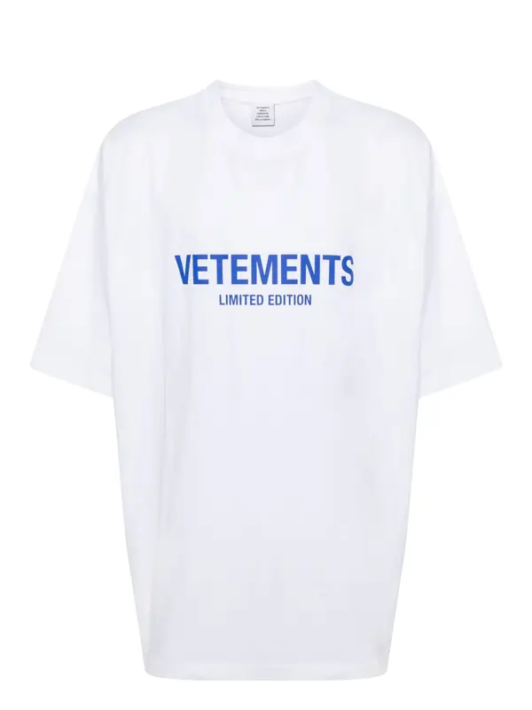 Vetements Logo-print Cotton T-shirt - White