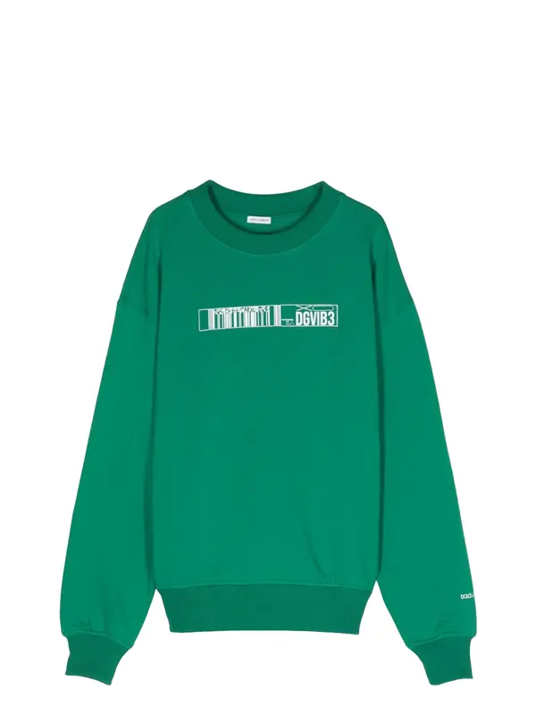 Dolce & Gabbana Dgvib3-print Cotton Sweatshirt - Green