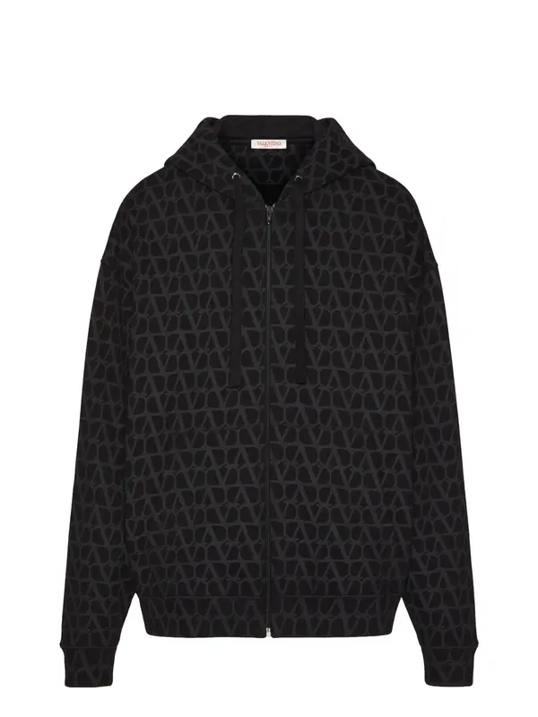 Valentino Garavani Toile Iconographe Zip-up Hoodie - Black