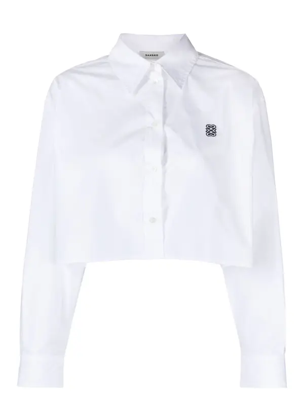 Sandro Monogram-embroidered Shirt - White