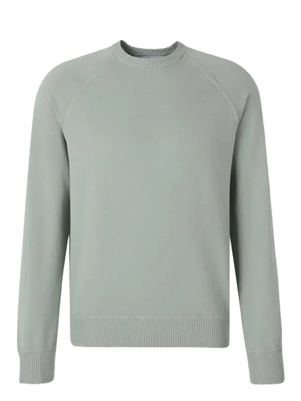GRAN SASSO Round Neck Cotton Knit Sweater - Green