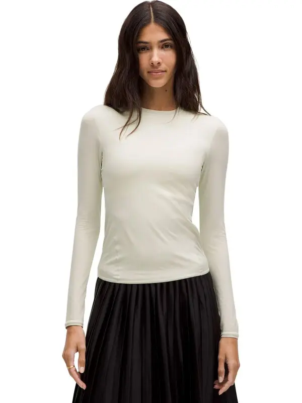 Lululemon Wundermost Ultra-soft Nulu Crewneck Long-sleeve Shirt - Bone