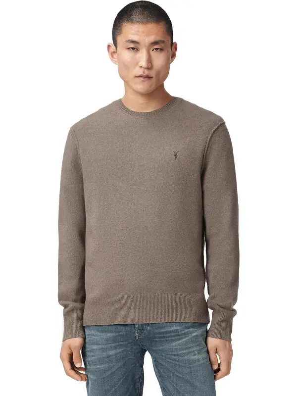 ALLSAINTS Statten Ramskull Crew Neck Sweater - Brown