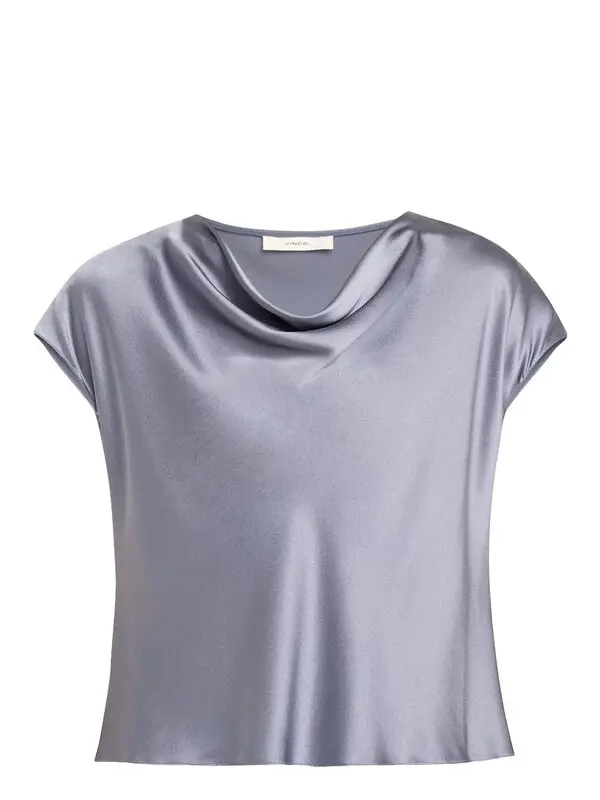 Vince Cowl-neck Satin Blouse - Slate