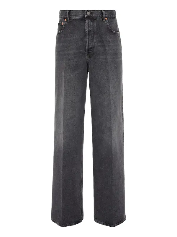 Valentino Garavani High-rise Wide-leg Jeans - Grey