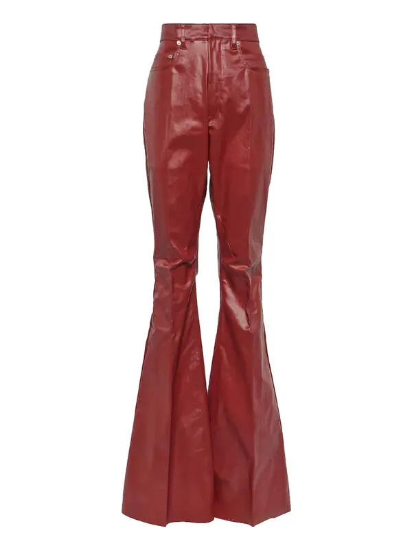 Rick Owens Bolan High-rise Coated Denim Jeans - Red