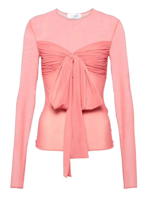 Blumarine Bow-detail Jersey Top - Pink