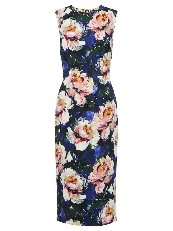 Dolce & Gabbana Floral Cady Midi Dress - Multicoloured