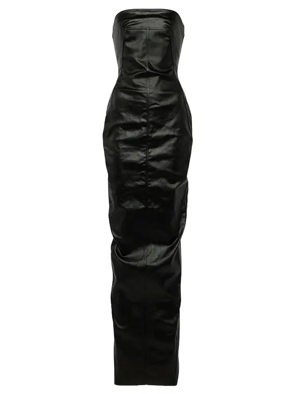 Rick Owens Bustier-detail Denim Gown - Black
