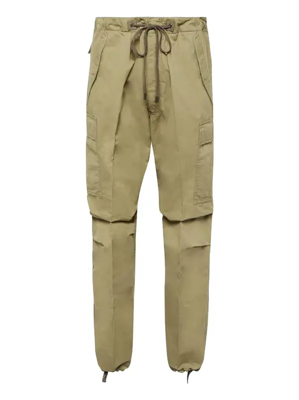 TOM FORD Enzyme Cotton Twill Cargo Pants - Green