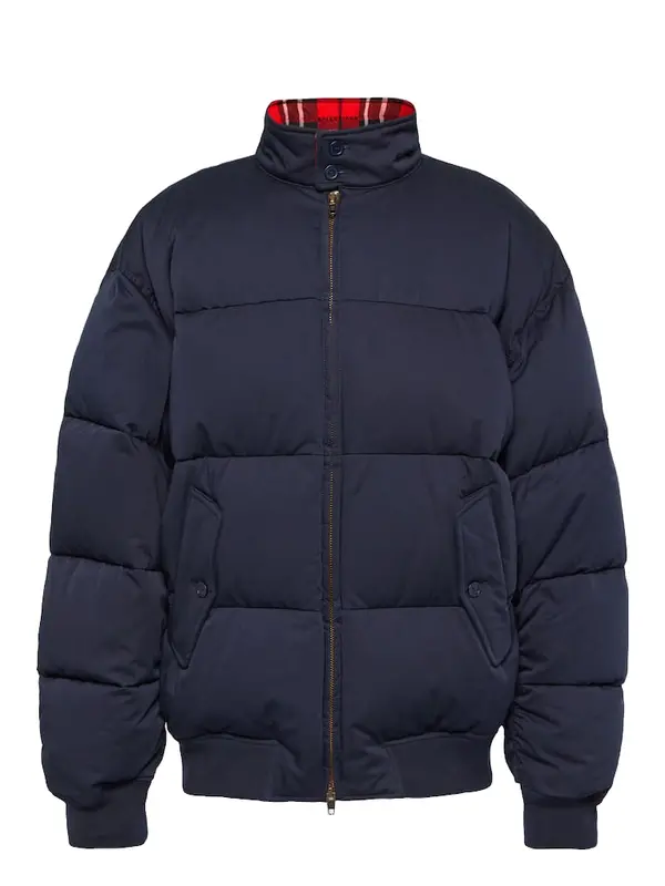 Balenciaga Cut-up Harrington Twill Down Jacket - Blue