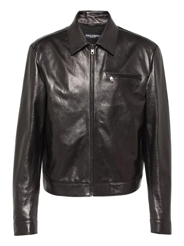 Dolce & Gabbana Leather Jacket - Black