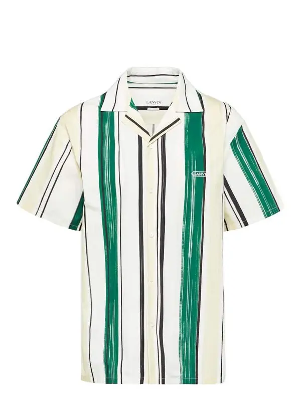 LANVIN Striped Cotton Bowling Shirt - Multicoloured