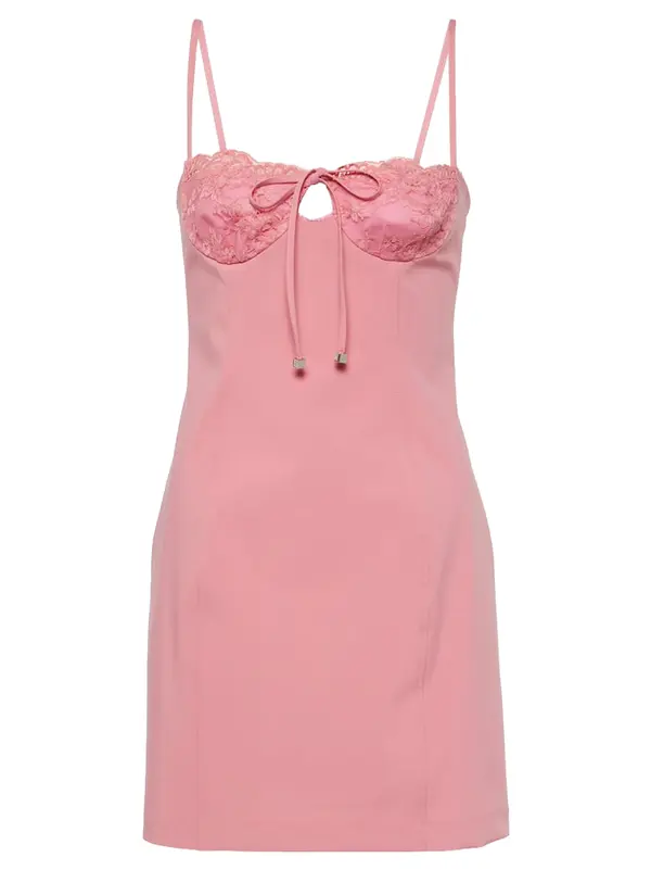Blumarine Lace-trimmed Mini Dress - Pink