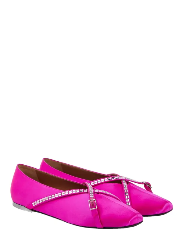 D'ACCORI Cara Satin Ballet Flats - Pink