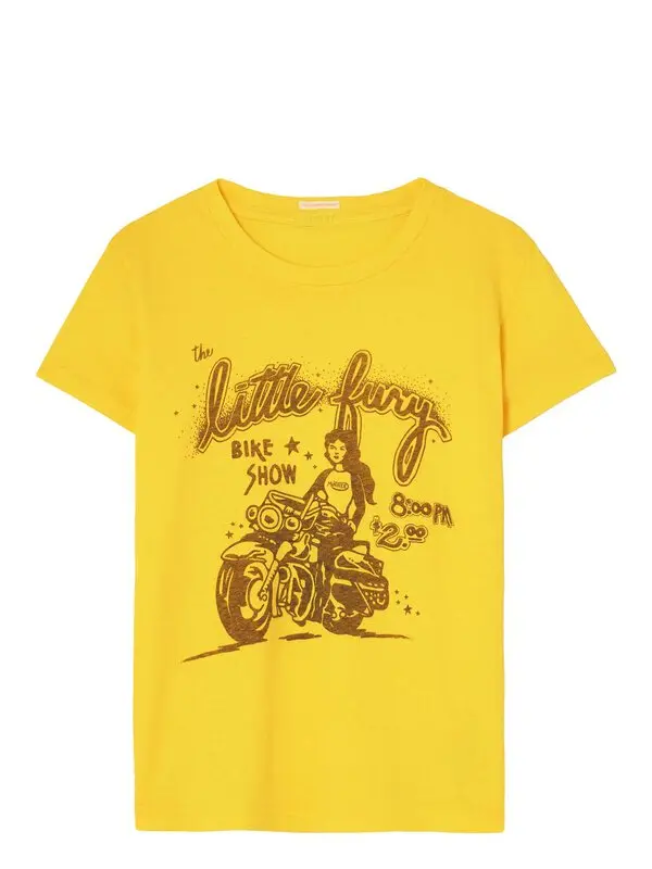 MOTHER The Boxy Goodie Goodie Printed Cotton-jersey T-shirt - Yellow